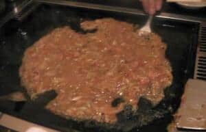 Monjayaki (もんじゃ焼き) is like Okonomiyaki but different. Food in Japan